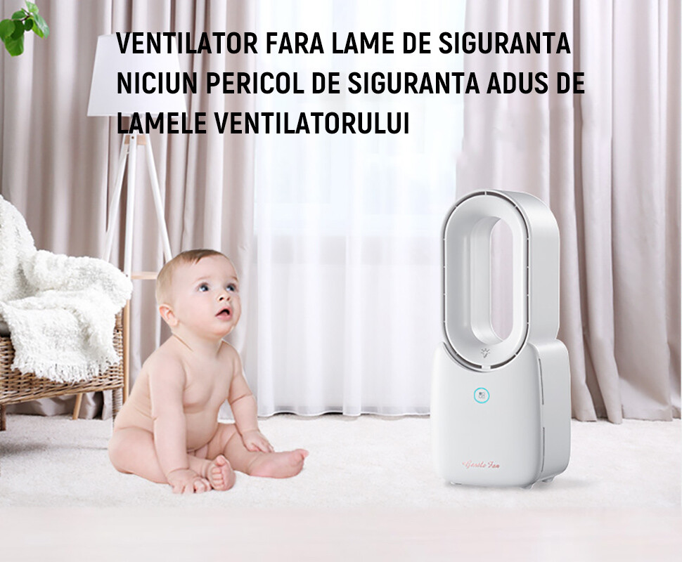 Mini Ventilator Portabil, 3 Trepte de Viteza, 4 moduri, design fara lama, De Birou, Zgomot redus ...